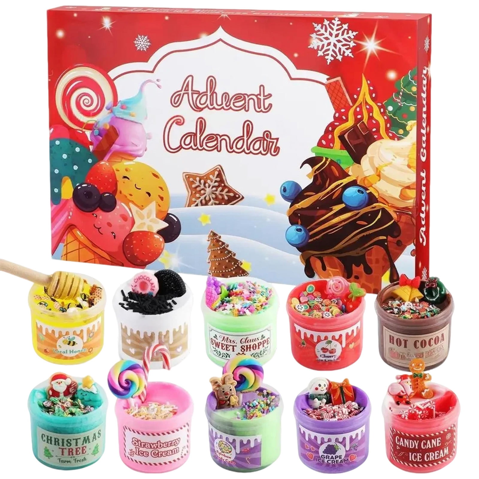 Slime Advent Calendar 2025, 24-Day Christmas Countdown with Reusable ...
