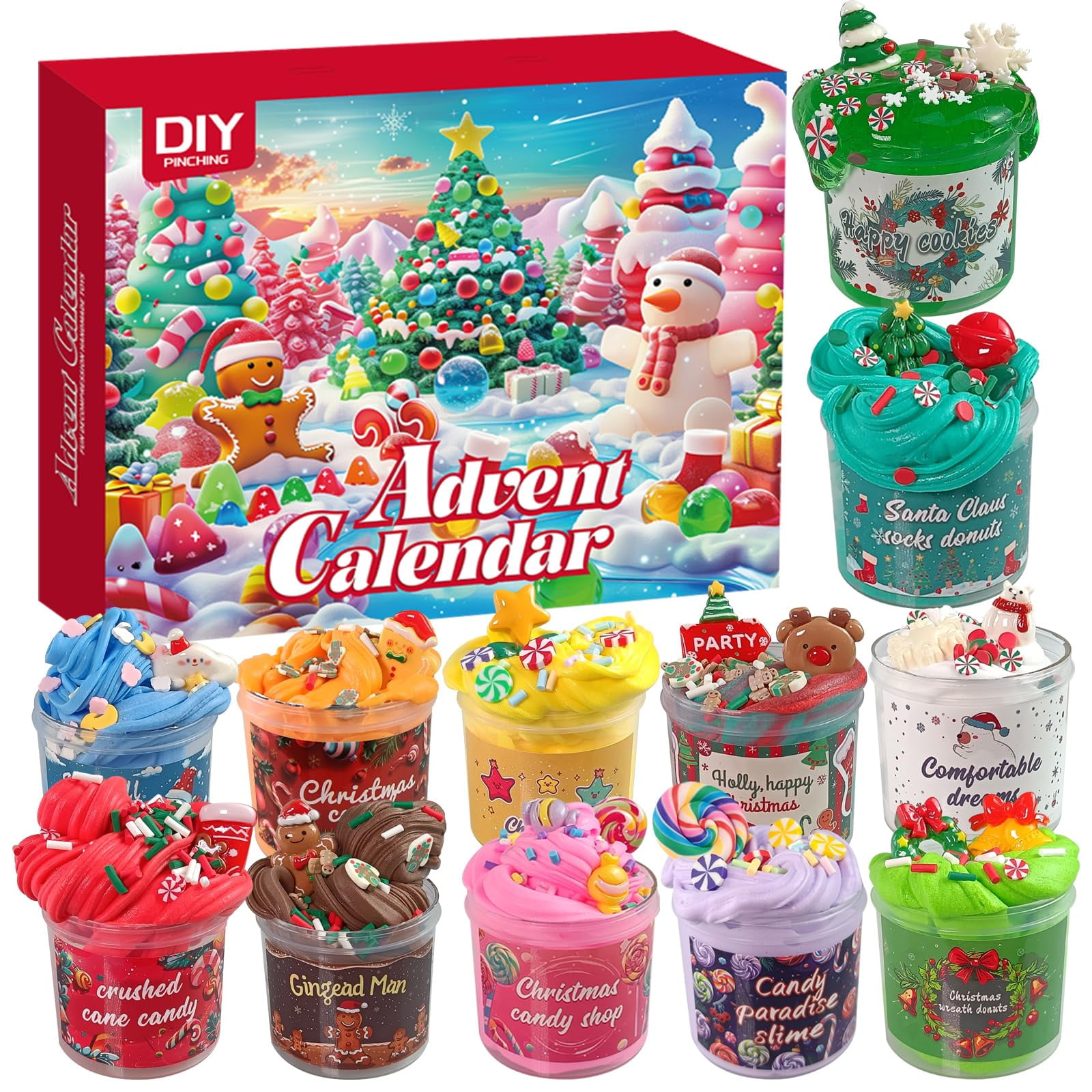 Slime Advent Calendar 2025 Butter DIY Kit Christmas Gifts 24 Days ...