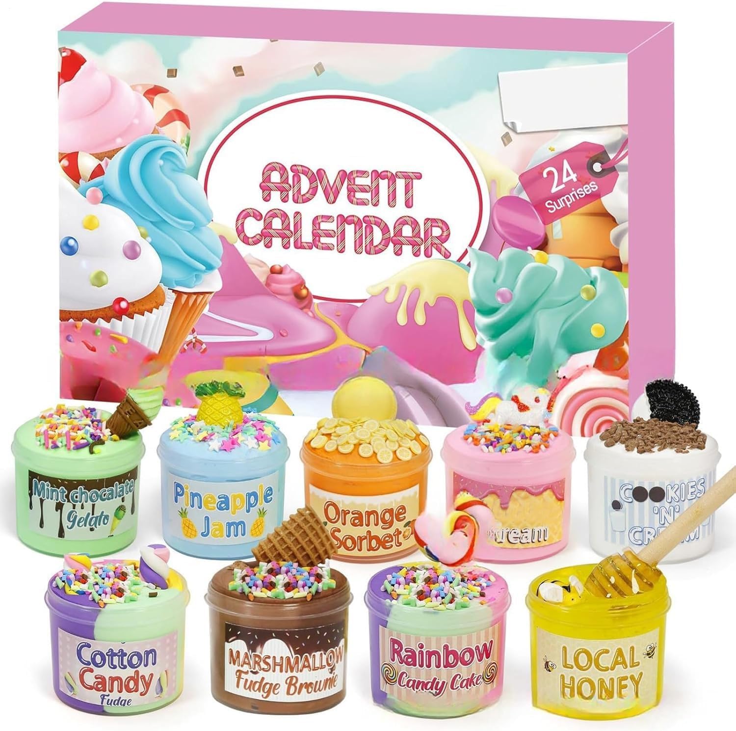 Slime Advent Calendars 2025 Kids, 24 Days Slime Toy Christmas Countdown ...