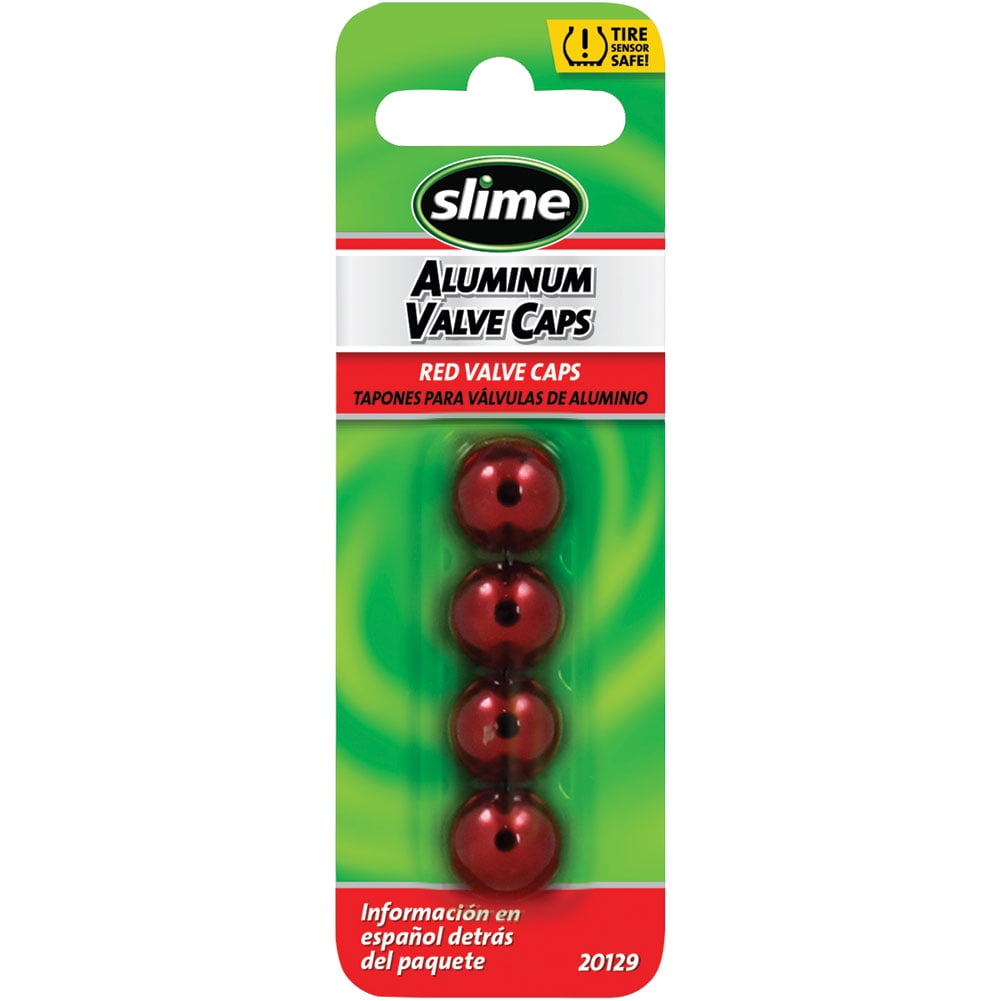 Slime Aluminum Valve Caps Red Anodized - Walmart.com