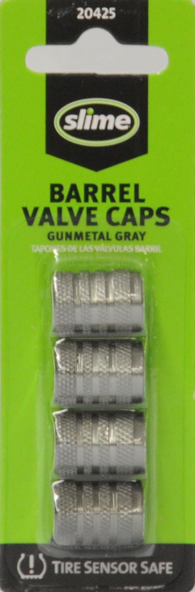 Slime Anodized Aluminum Barrel Valve Stem Caps, Gun Metal - 20425 ...