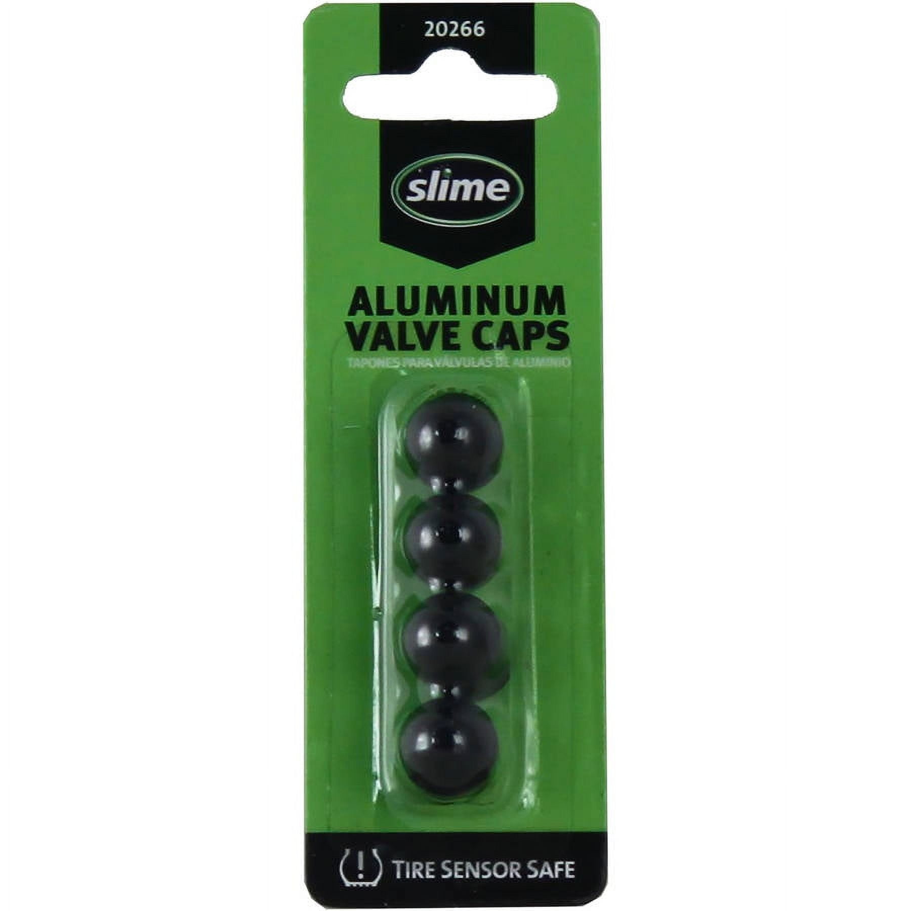 Slime Black Anodized Aluminum Tire Valve Stem Caps - Pack of 4 ...