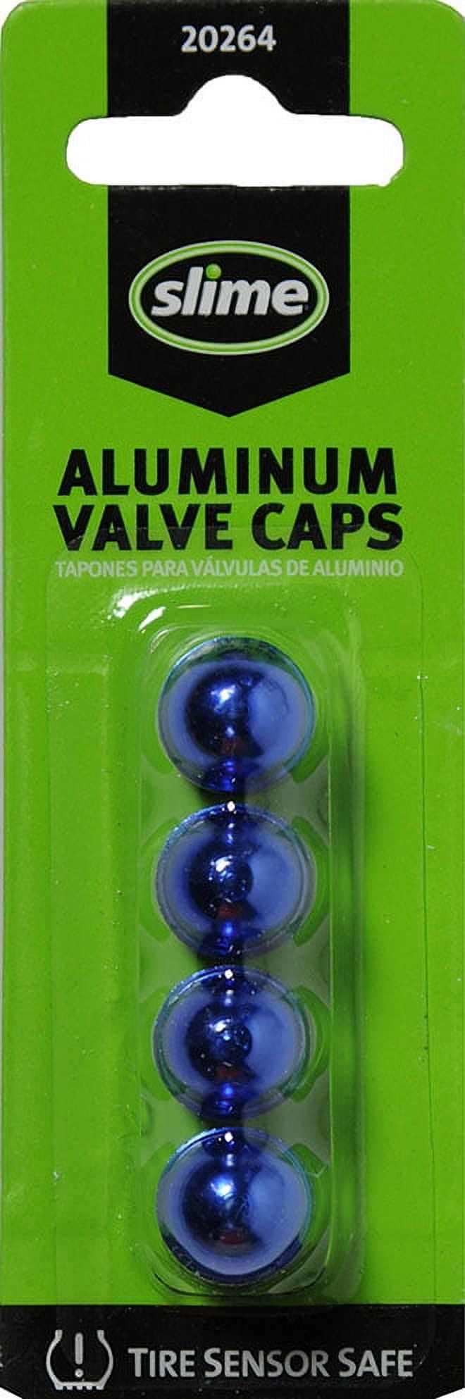 Slime Blue Anodized Aluminum Tire Valve Stem Caps - Pack of 4 ...