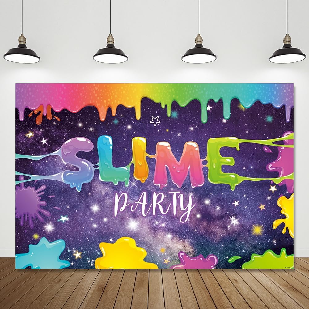 Slime Backdrop for Birthday Party Painting Art Splatter Slime Time ...