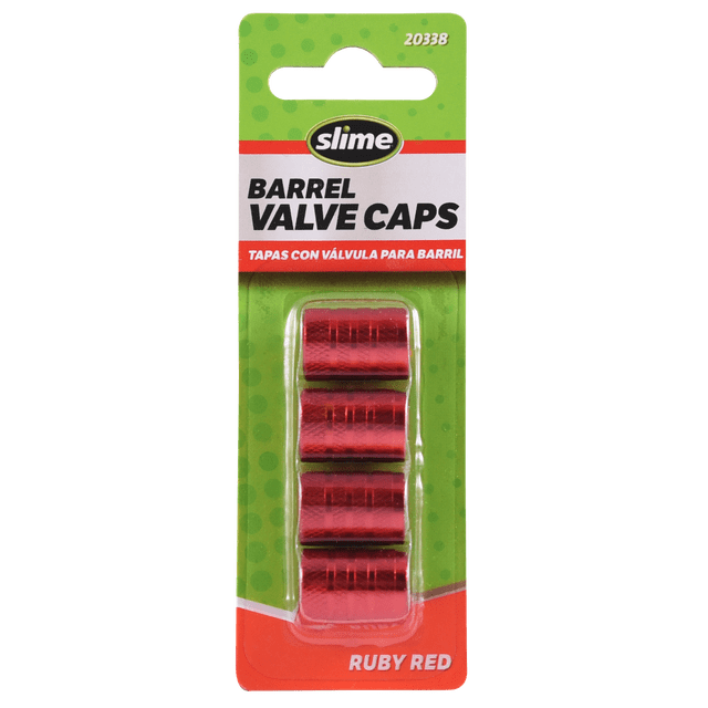 Slime Barrel Tire Valve Caps Ruby Red, Anodized Aluminum - 20338w ...