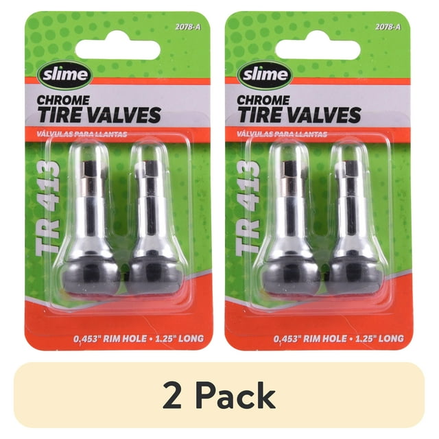 Slime TR413 Chrome Tubeless Tire Valves - Pack of 2 - Walmart.com