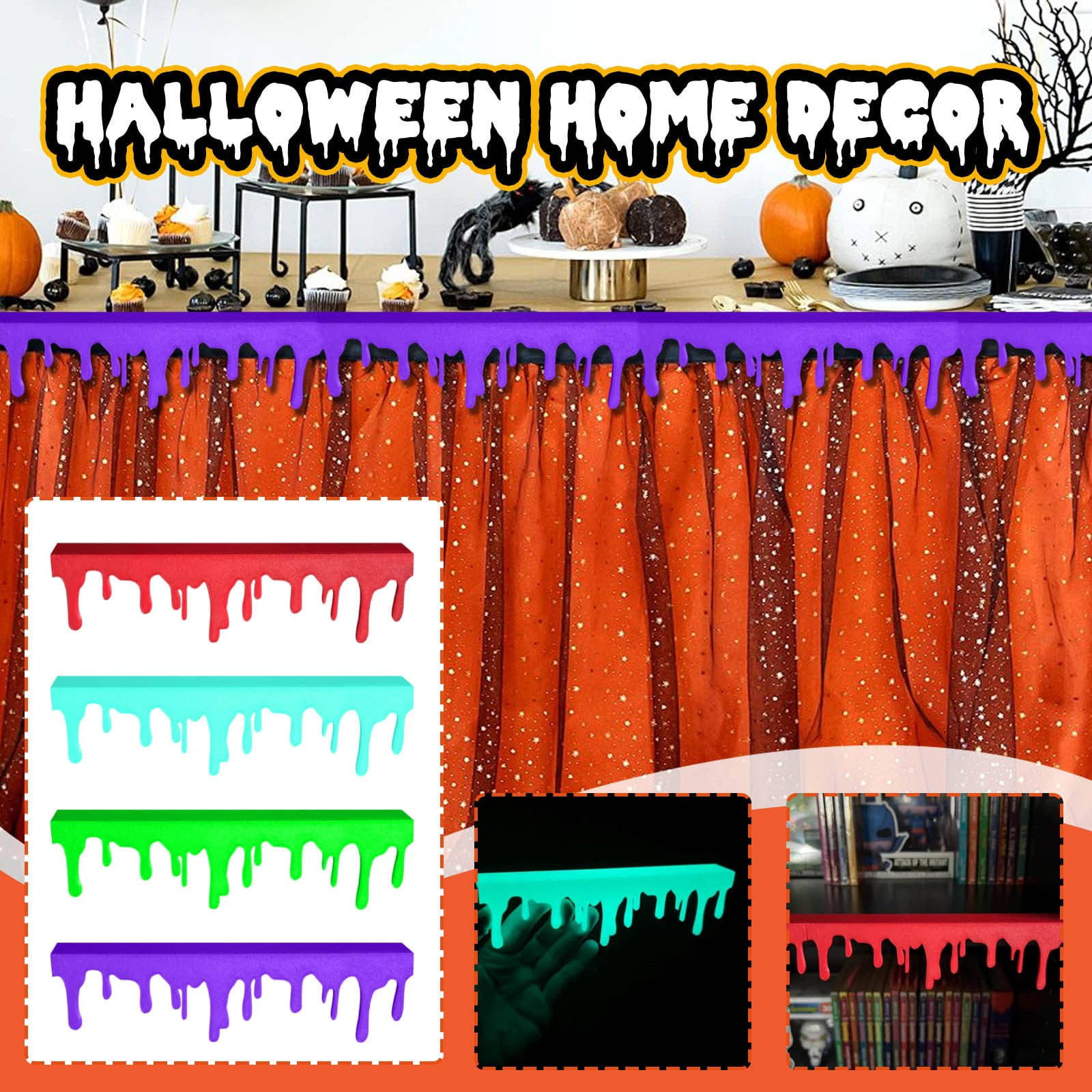 Slime Drops Blood Drops Bookshelf Decor 3D Printed Ornament Horror Room ...