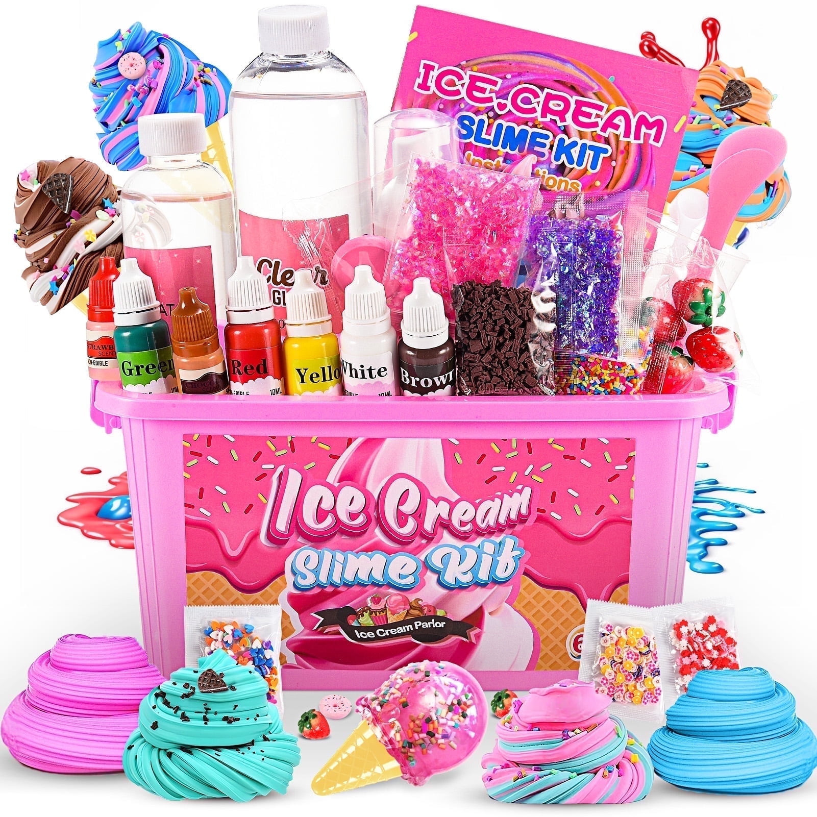 ATOPDREAM Slime Kits for Girls, DIY Ice Cream Slime Making Kit Toys for Ages 6-12, Creative ...