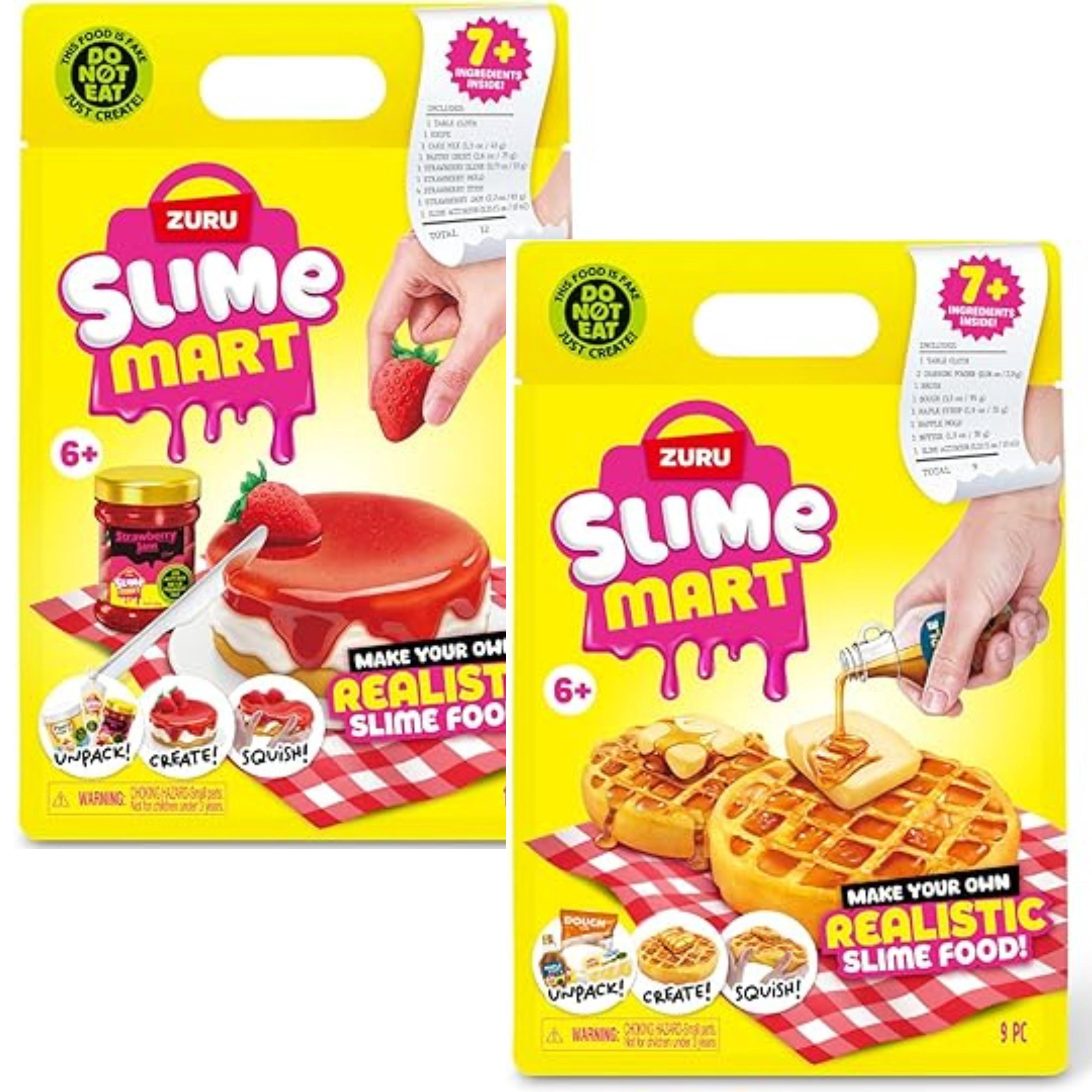 Slime Mart Waffles and Strawberry Cheesecake Play Food Themed DIY Slime ...