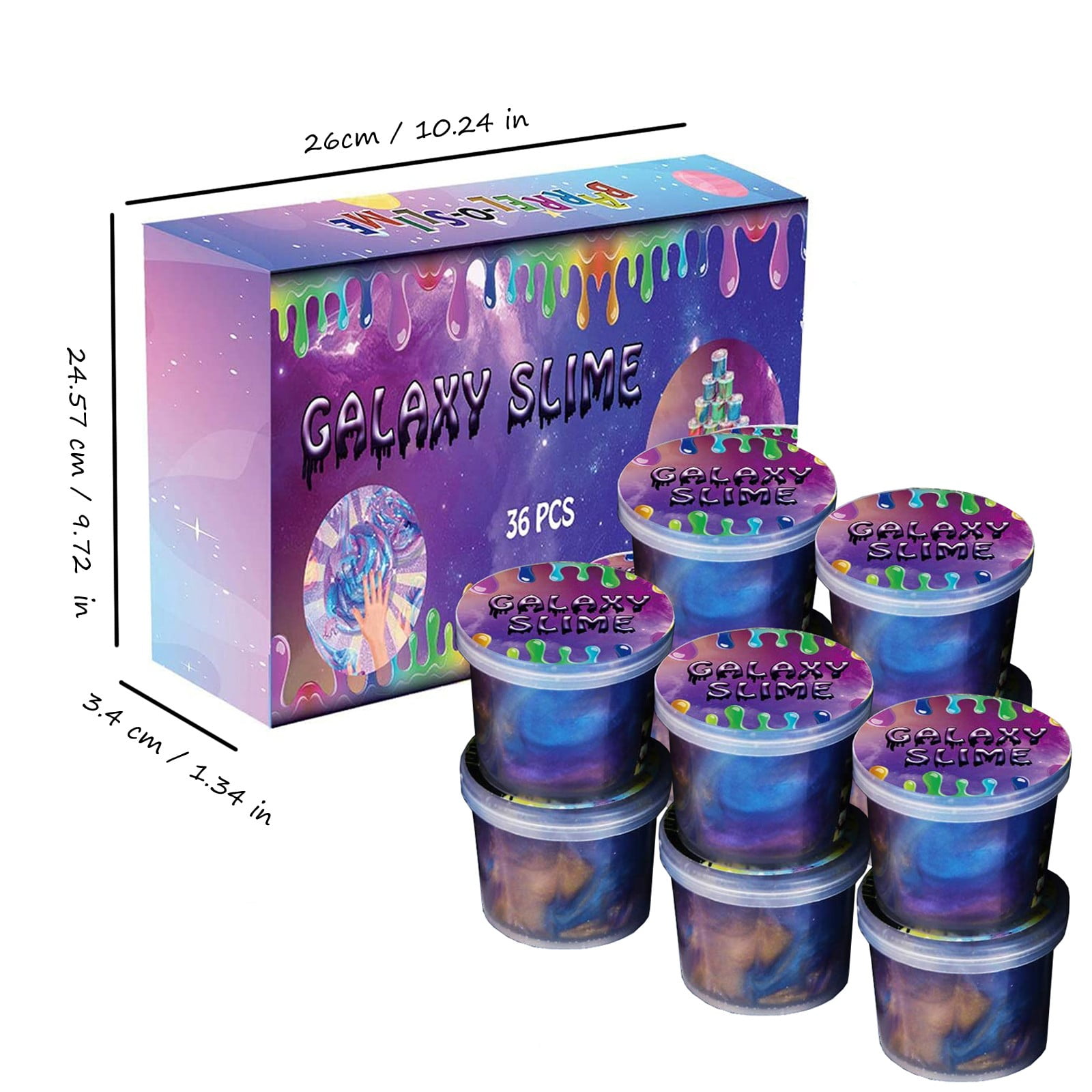 Slime Slime 36 Count - Bulk Galaxy Slime Cups, Non-Sticky gui gui Slime, Perfect Party Supplies ...