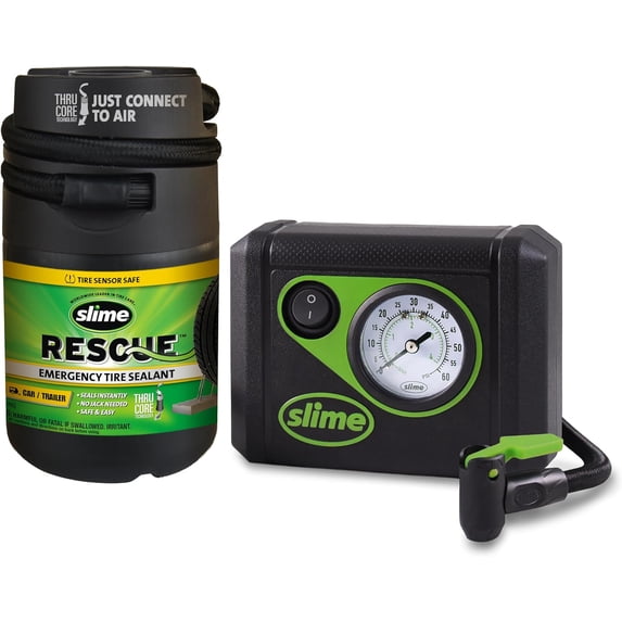 Slime Smart Spair Plus Flat Tire Repair Kit, Emergency Tire Inflator ...
