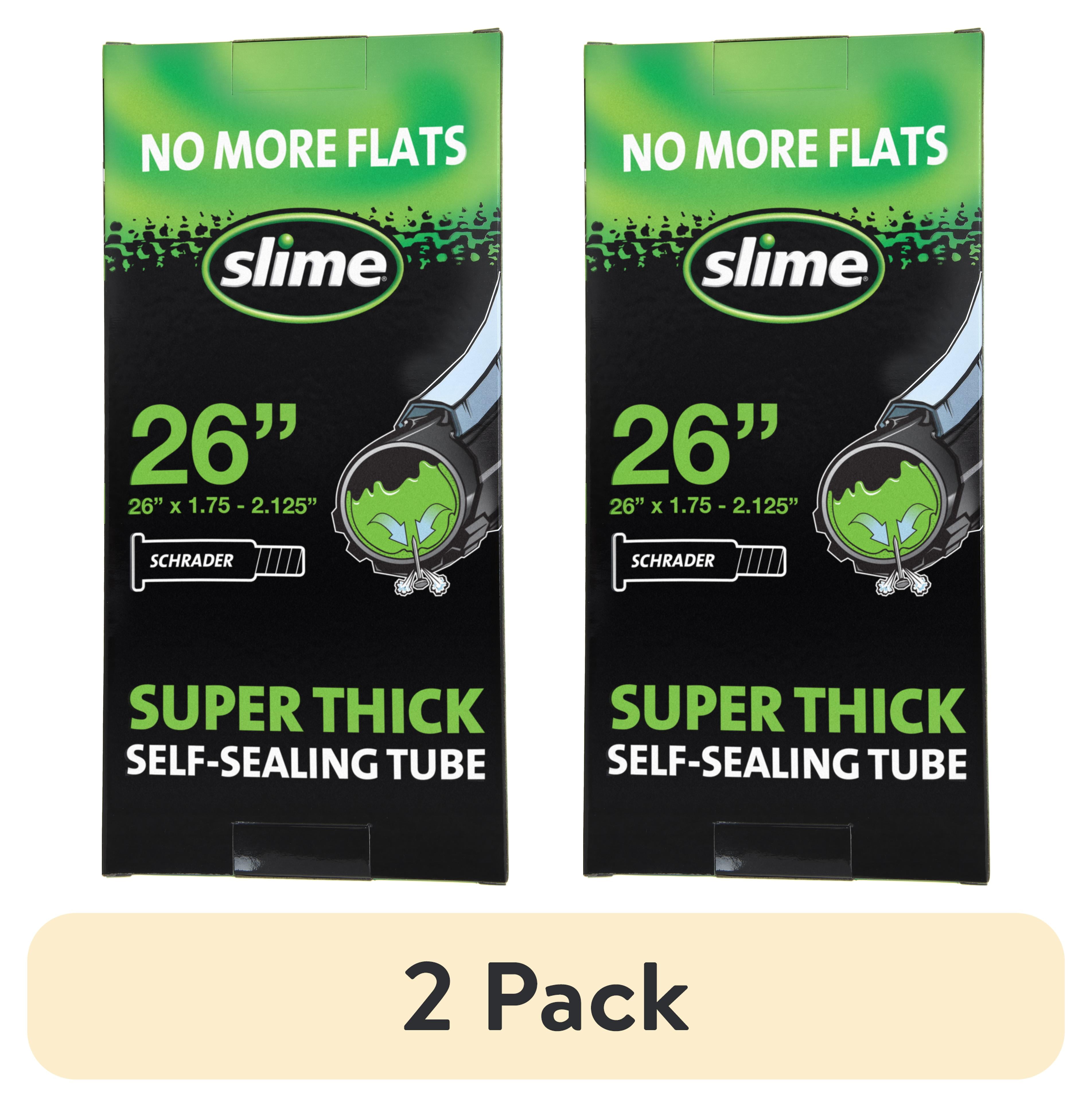 (2 pack) Slime Super Thick Self-Sealing Bicycle Tube Schrader 26" x 1. ...