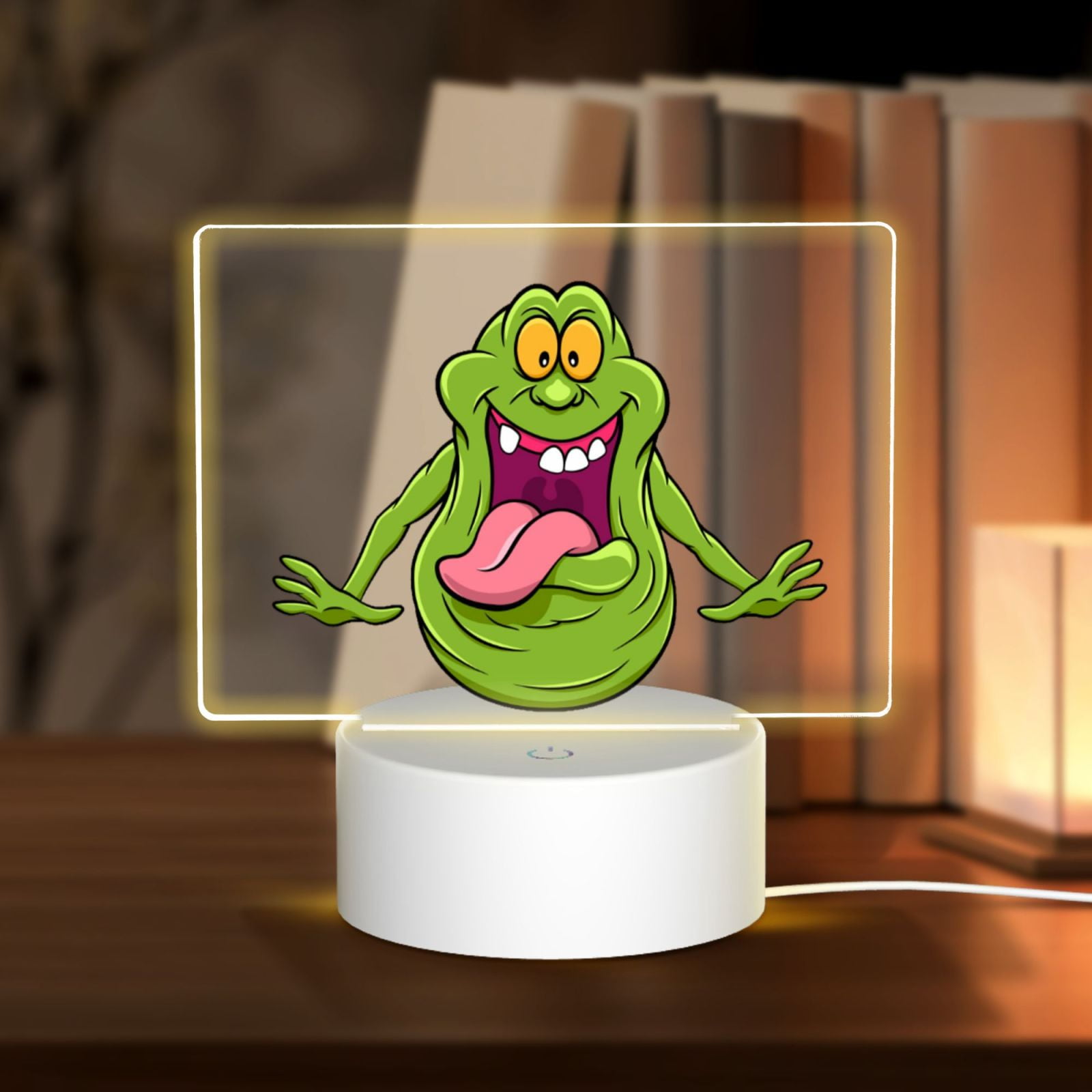 Slimer Ghostbusters Acrylic Night Light Adjustable 3 Light Modes USB ...