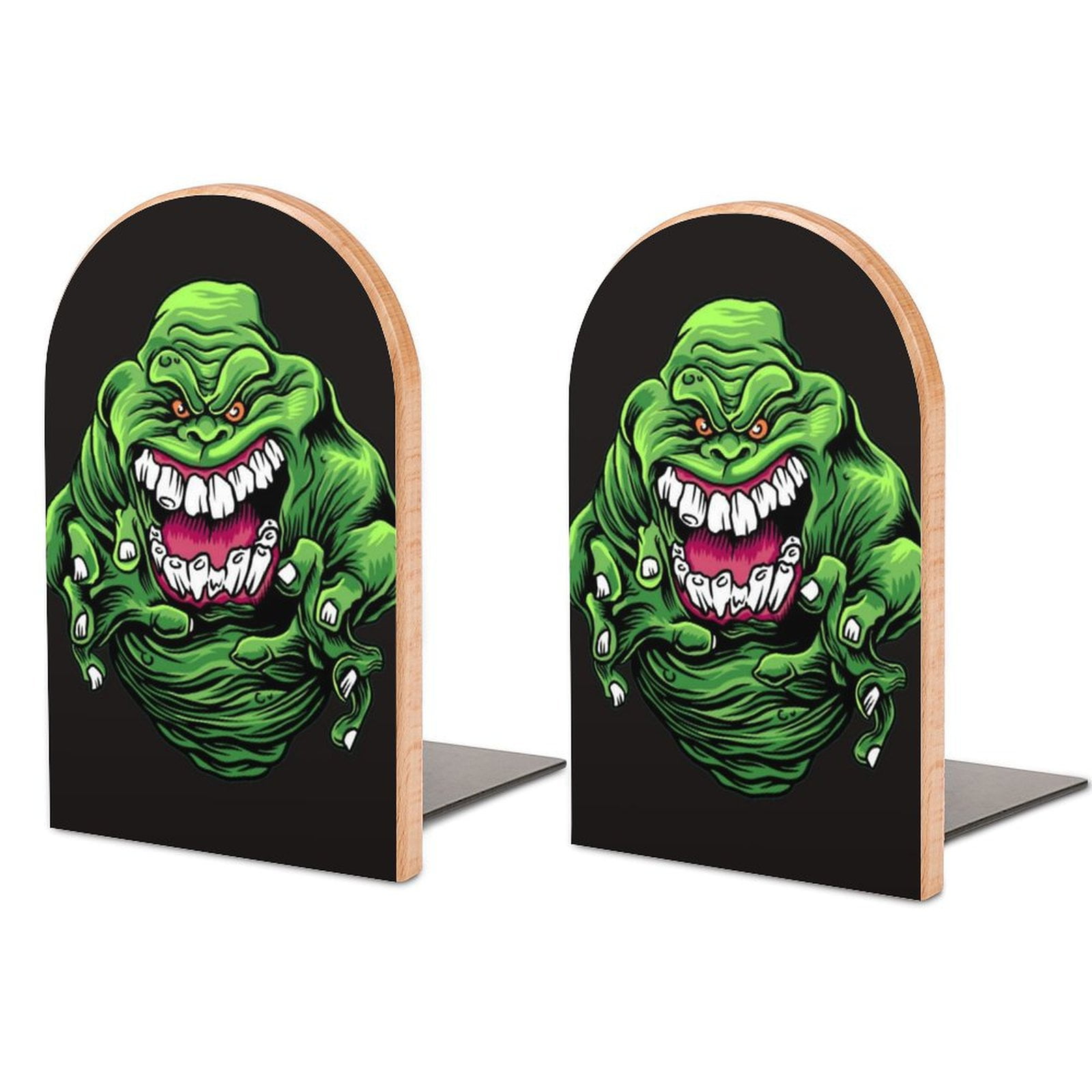 Slimer Ghostbusters Bookends Wood Book Divider Decor Shelves Non-Skid ...