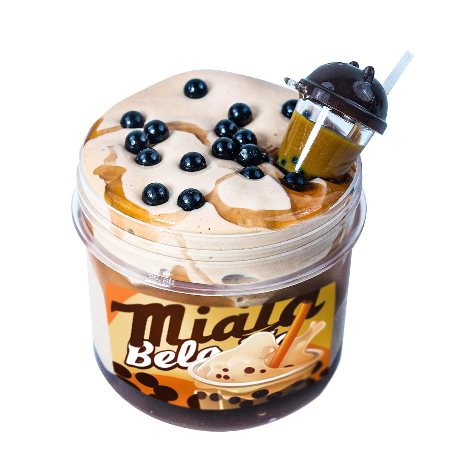 Slimes - BUBBLE TEA themed slime(7oz) - Thick and Glossy Textured Slime ...