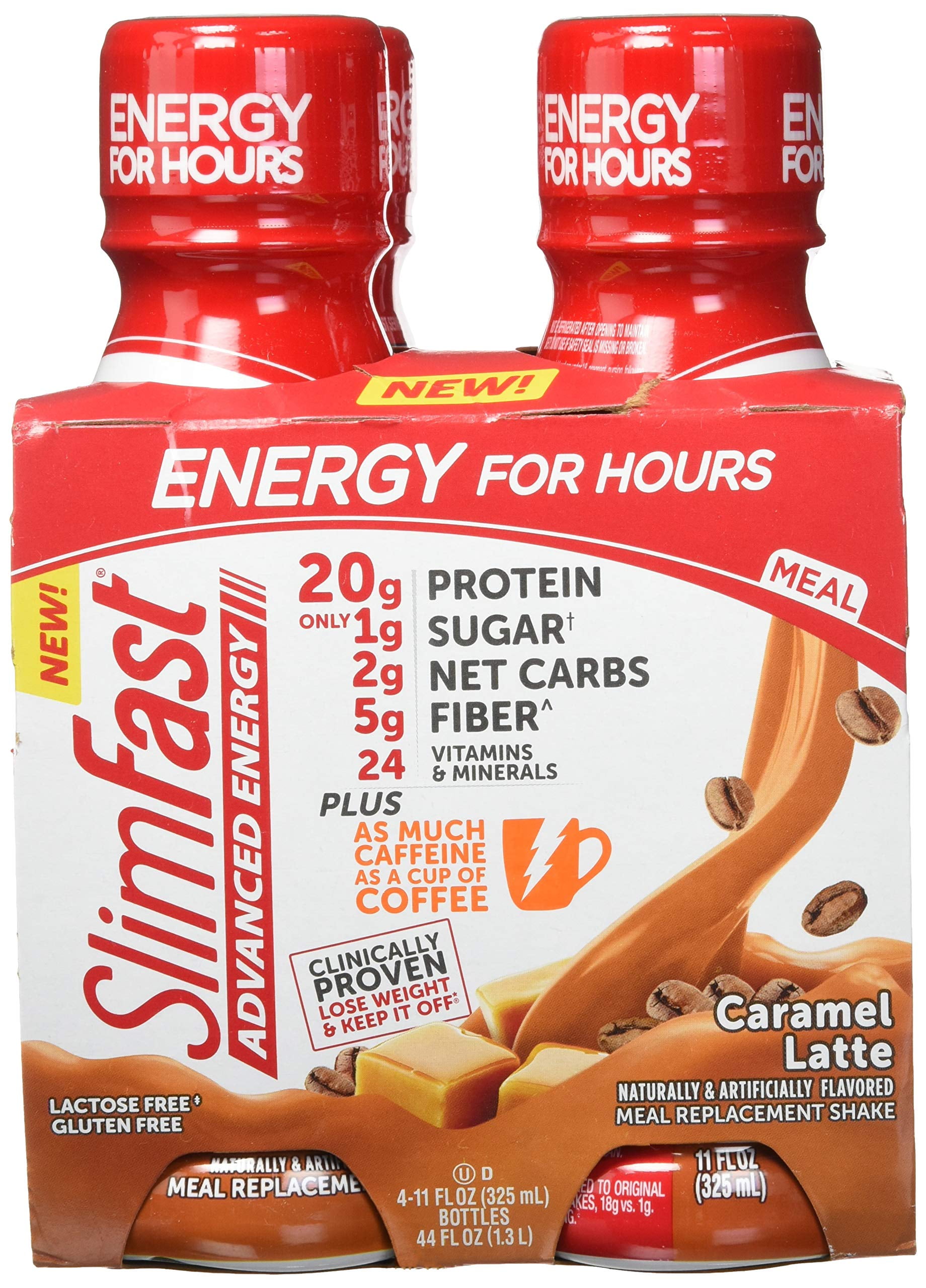 Slimfast Advanced Energy High Protein Meal Replacement Shake, Caramel ...