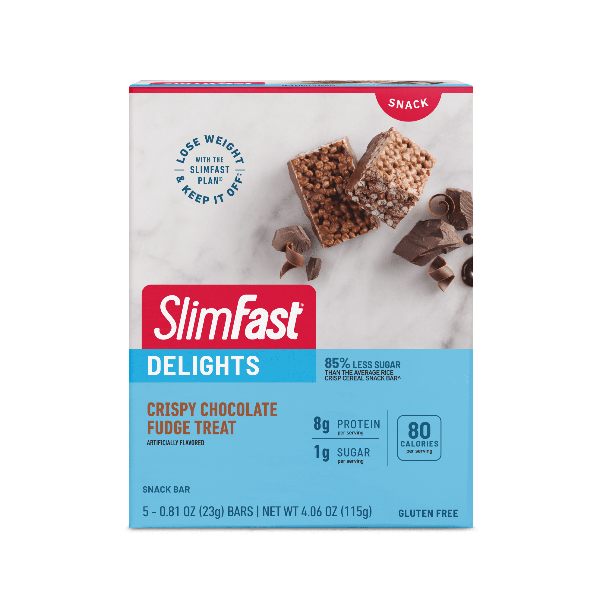 Slimfast Delights: Crispy Chocolate Fudge Treat Bar 5 ct - Walmart.com