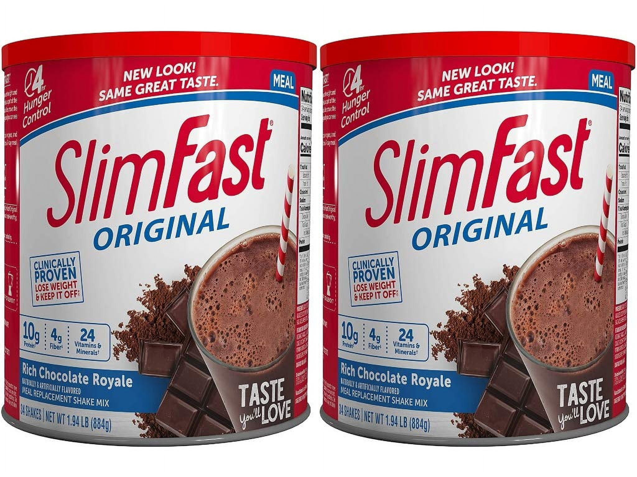 Slimfast Original, 2 Pack Of Rich Chocolate Royale Meal Replacement ...