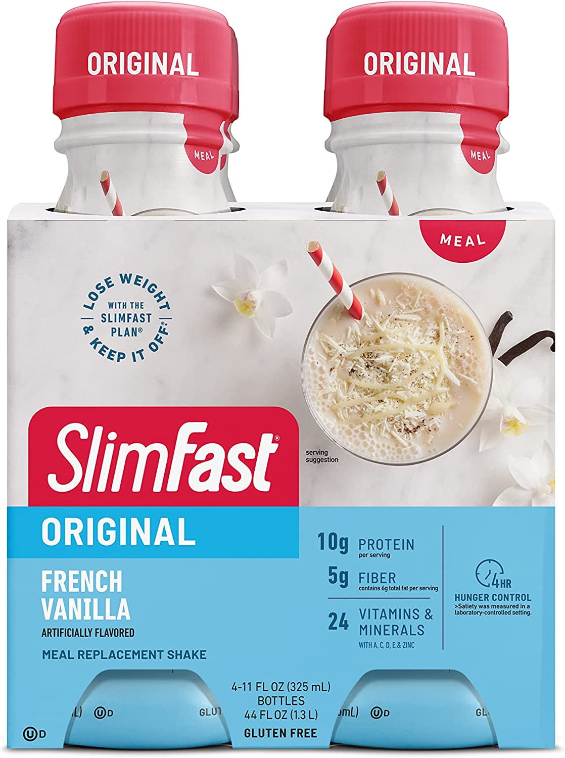 Slimfast Original French Vanilla Meal Replacement Shakes, 11 fl oz, 4 Ct - Walmart.com