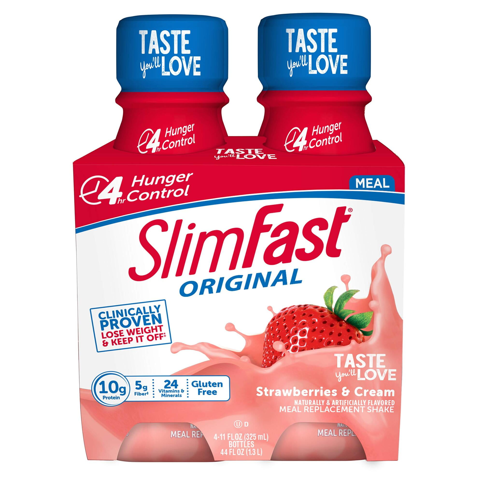 Slimfast Original Strawberries & Cream Meal Replacement Shakes 11 Fl Oz ...