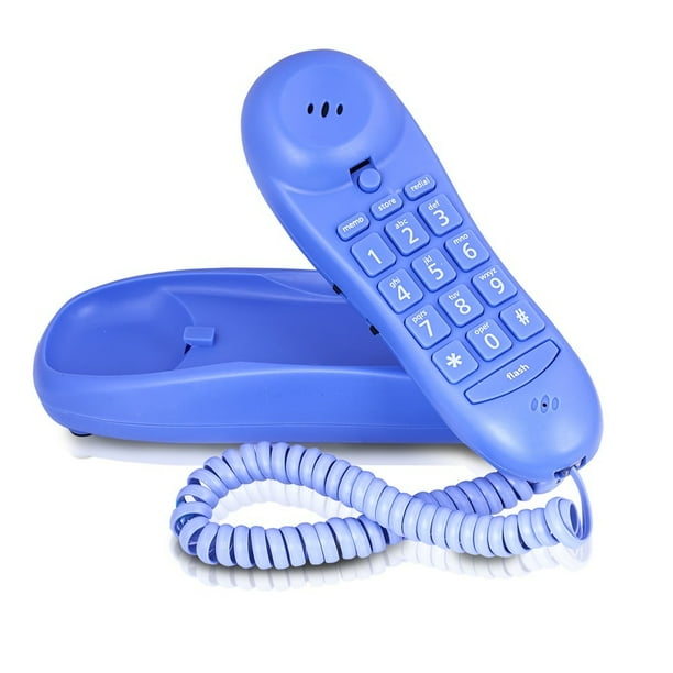 Slimline Blue Colored Phone For Wall Or Desk With Memory - Walmart ...