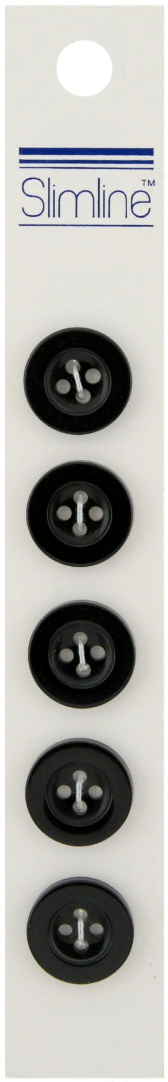 Slimline Buttons-Black 4-Hole 5/8" 5/Pkg - Walmart.com