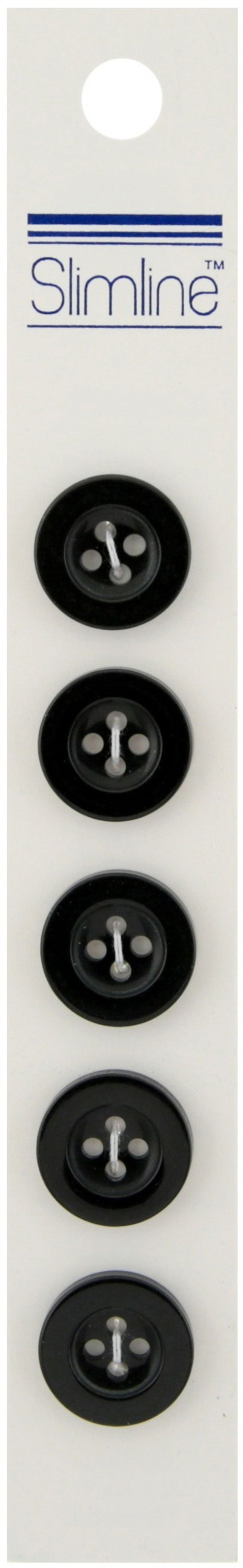 Slimline Buttons Black 4 Hole 5/8 inch 5 Per Pkg - Walmart.com