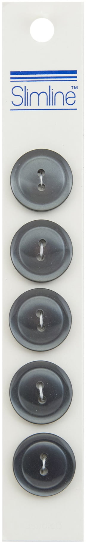Slimline Buttons-Grey 2-Hole 3/4" 5/Pkg - Walmart.com