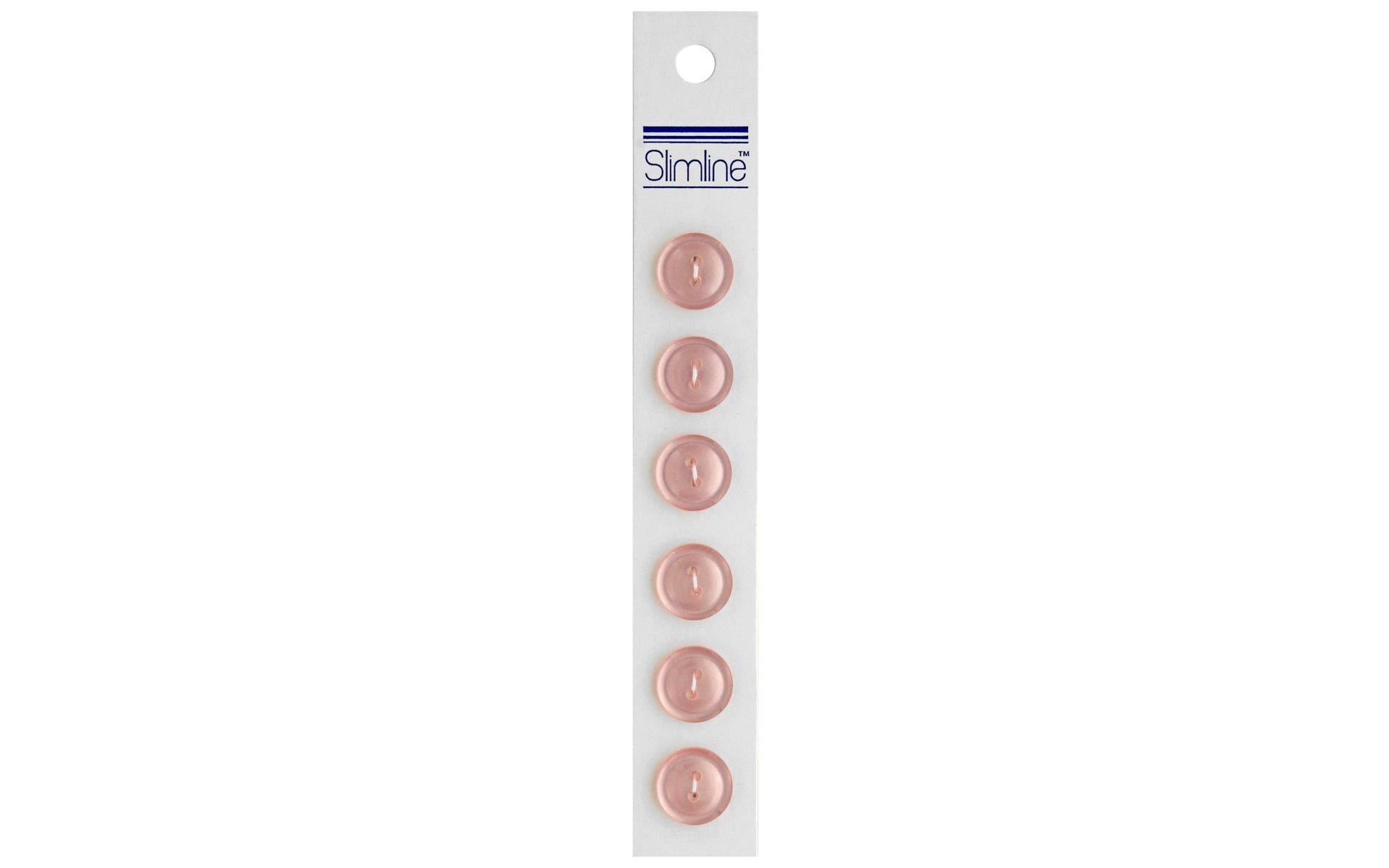 Slimline Buttons -Pink 2-Hole 9/16" 6/Pkg - Walmart.com