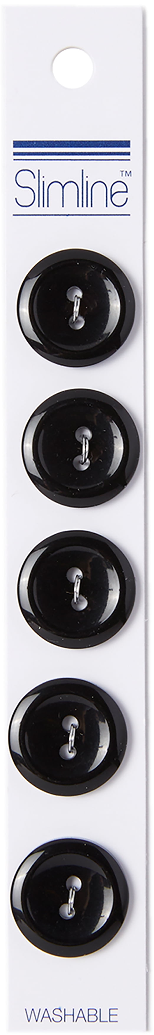 Slimline Buttons Series 1-Black 2-Hole 3/4" 5/Pkg - Walmart.com