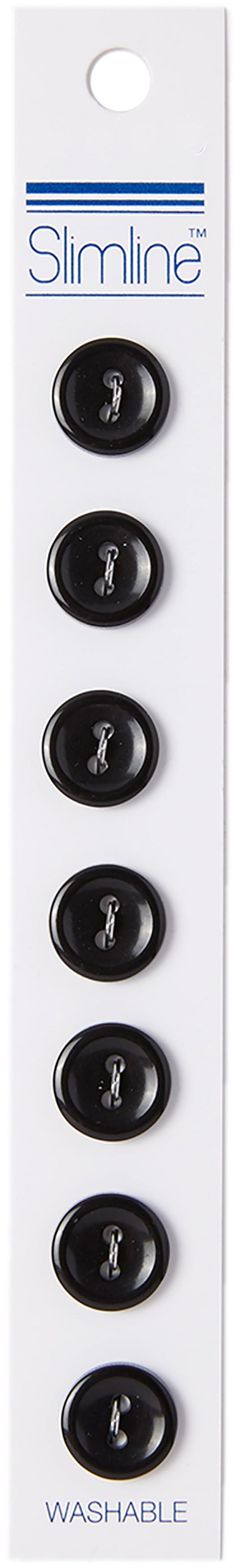 Slimline Buttons Series 1-Black 2-Hole 7/16" 7/Pkg - Walmart.com