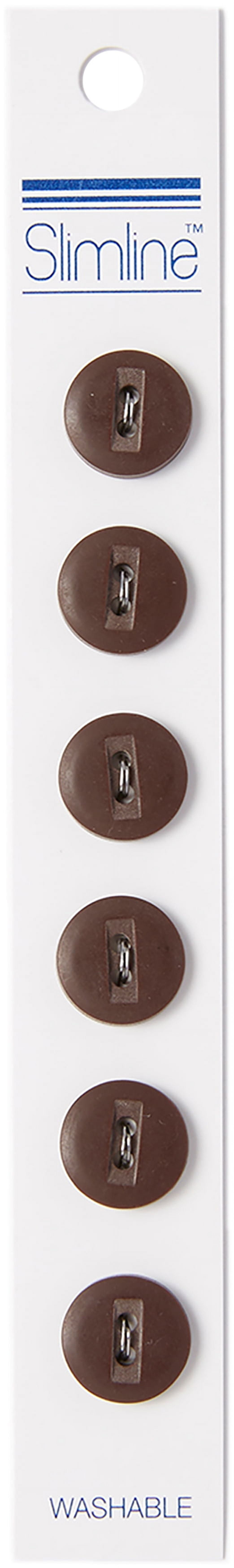 Slimline Buttons Series 1-Dark Brown 2-Hole 1/2" 6/Pkg - Walmart.com