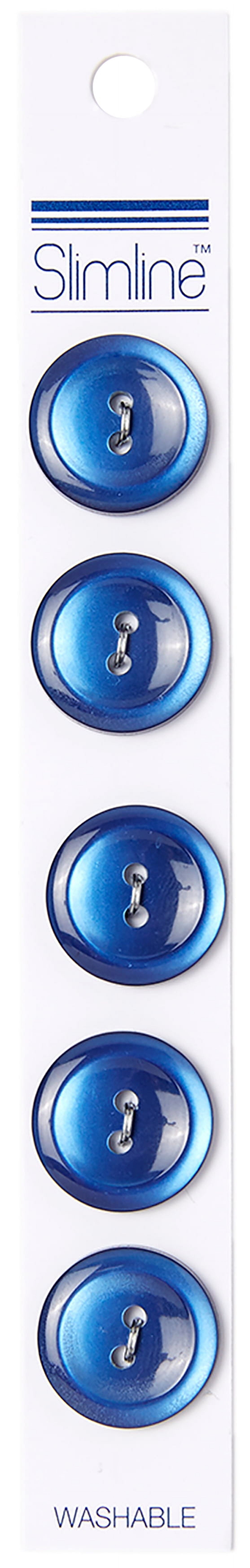 Slimline Buttons Series 1-Navy 2-Hole 3/4" 5/Pkg - Walmart.com