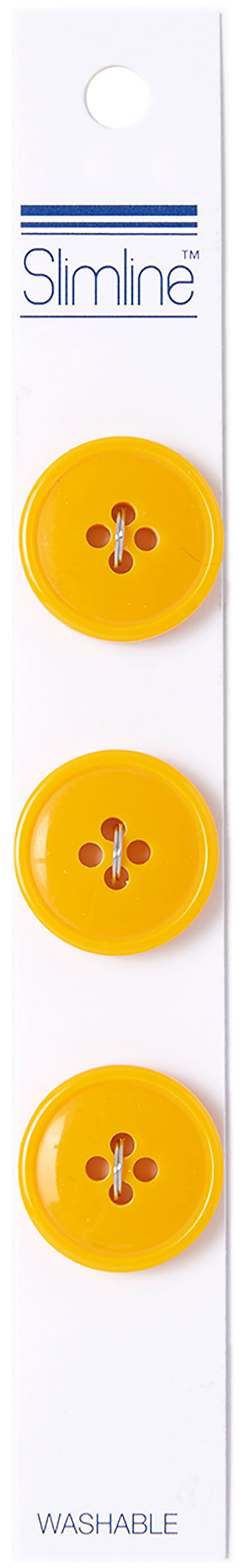 Slimline Buttons Series 1-Yellow 4-Hole 3/4" 3/Pkg - Walmart.com