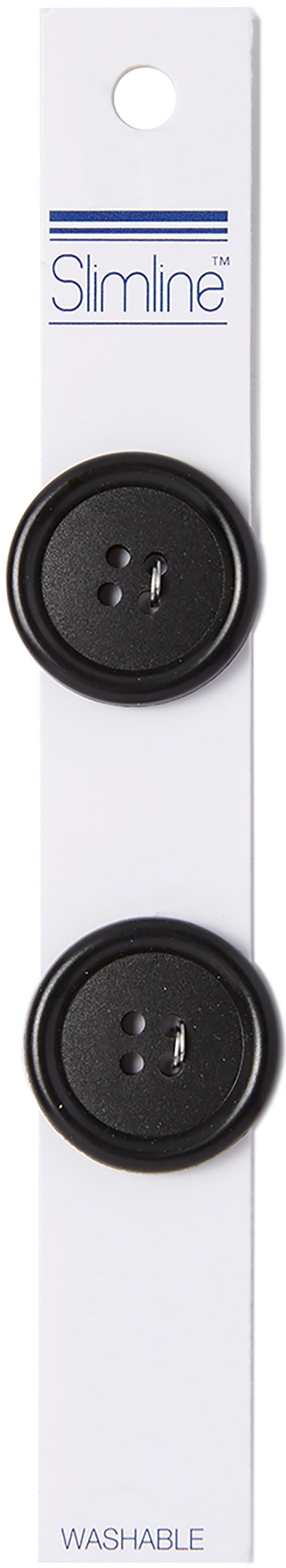 Slimline Buttons Series 2-Black 4-Hole 1" 2/Pkg - Walmart.com