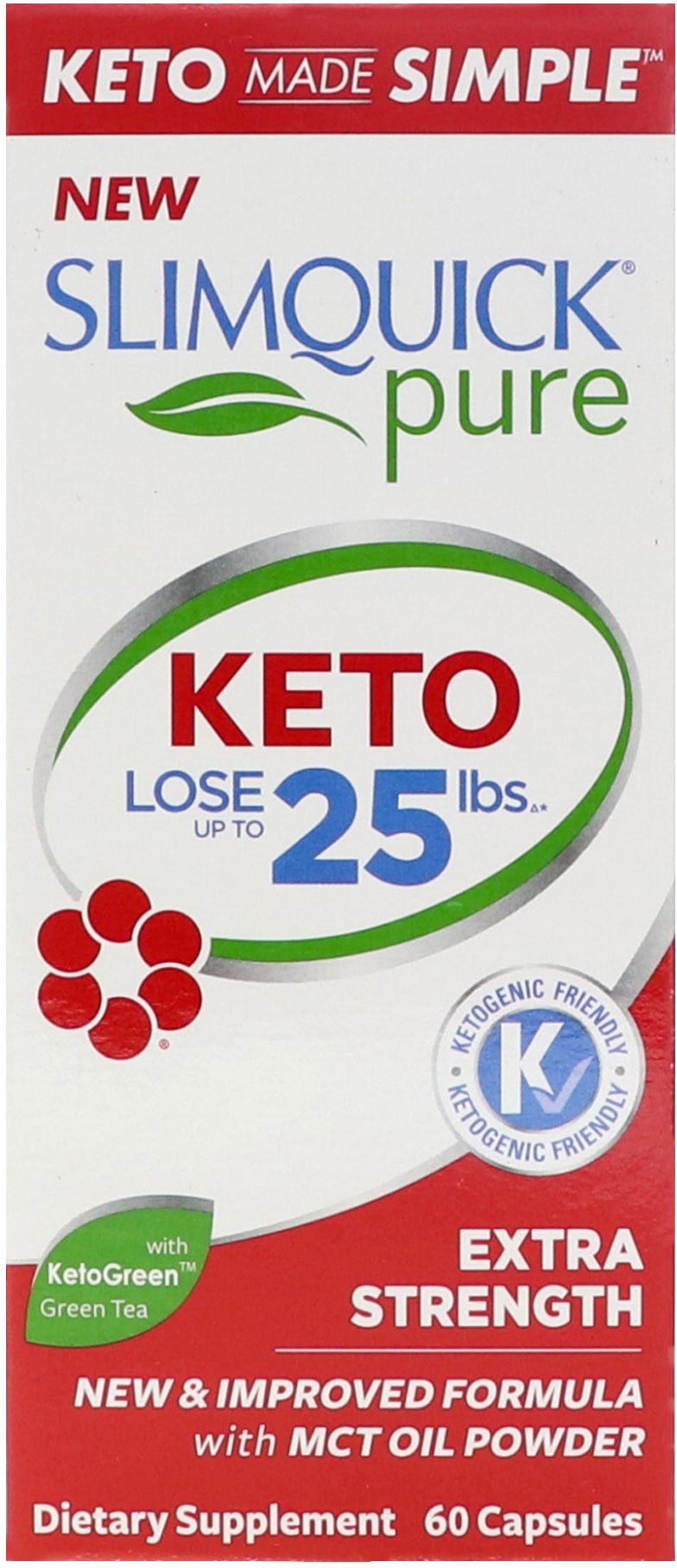 Slimquick Pure Extra Strength Weight Loss Supplement with MCT Oil, 60 ...