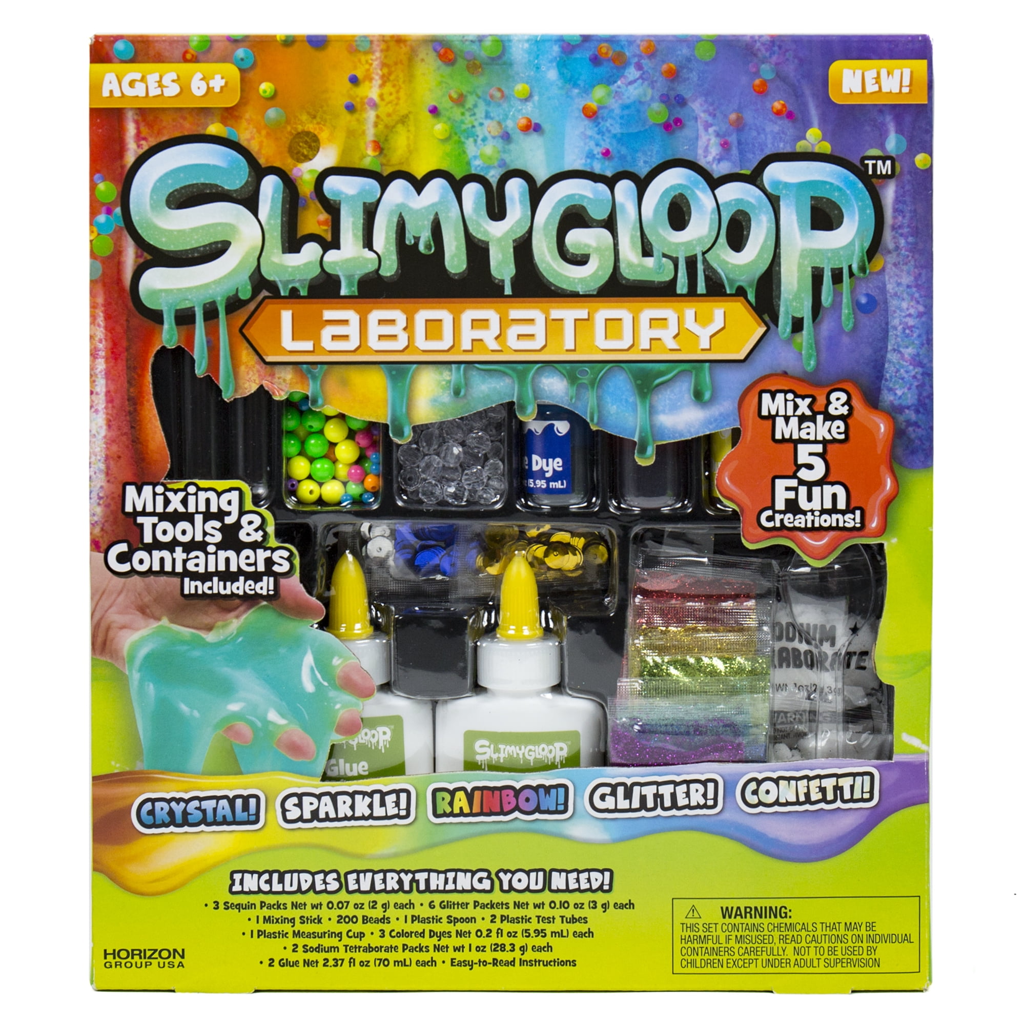 SlimyGloop Laboratory Slime Kit: Make 5 Fun Creations With Glitter ...