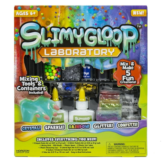 SlimyGloop Laboratory Slime Kit: Make 5 Fun Creations With Glitter ...