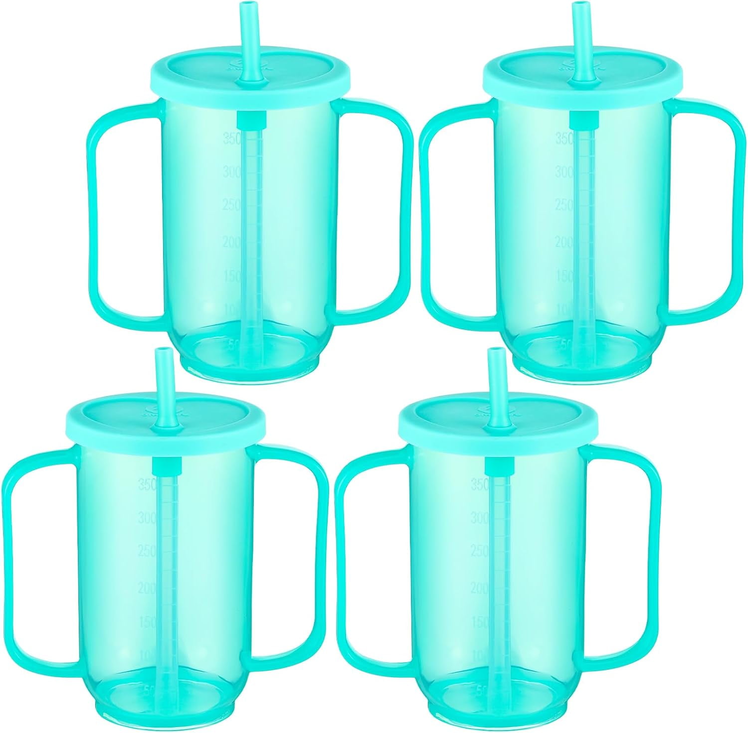 Sliner 4 Pcs Adult Sippy Cups for Elderly, 12 oz Plastic Spill Proof ...