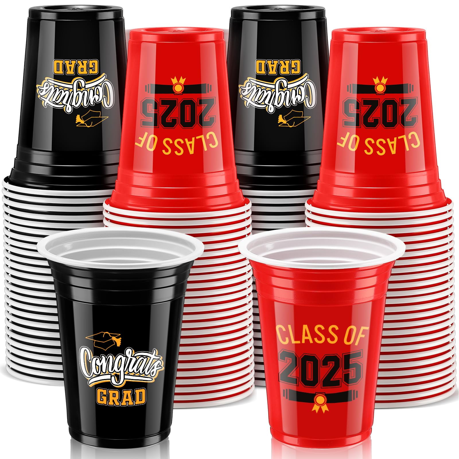 Sliner 60 Pieces Plastic TSF6 Graduation Cups, 12oz Disposable Party ...