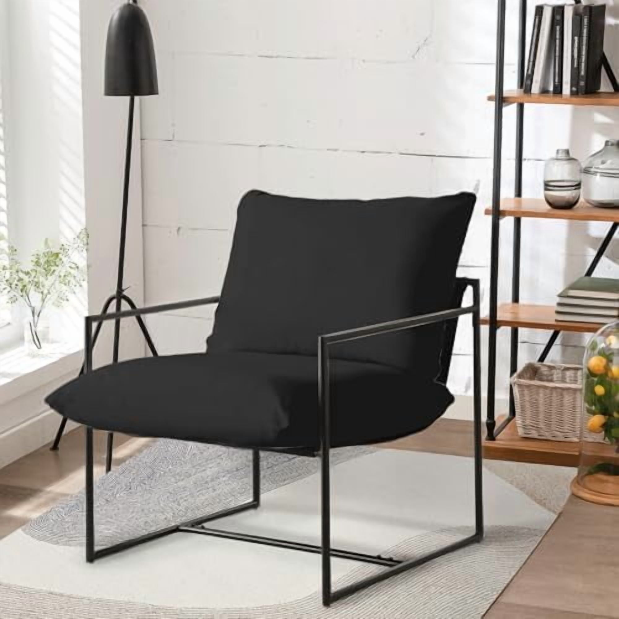 Sling Accent Chair, Modern Chair with Comfy Soft Memory Foam, Metal ...