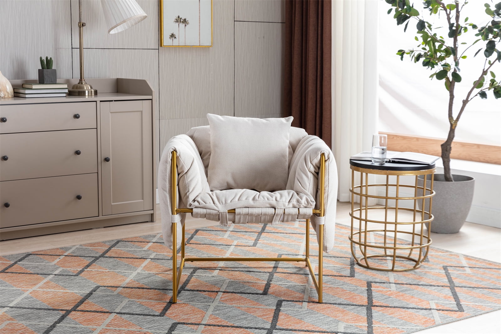 ARCTICSCORPION Modern Chic Upholstered Lounge Armchair with Shredded ...