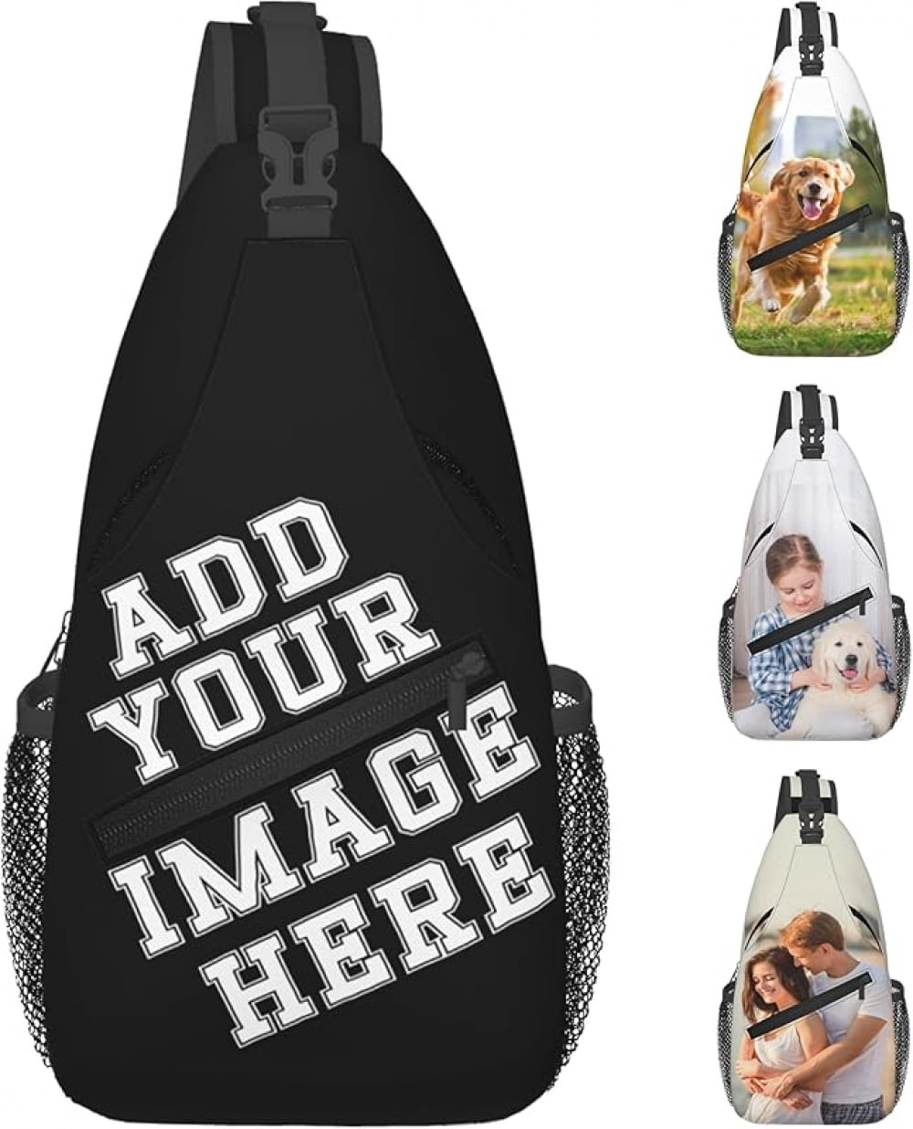 Sling Backpack Add Your Photo Logo Text Personalized Crossbody Sling ...