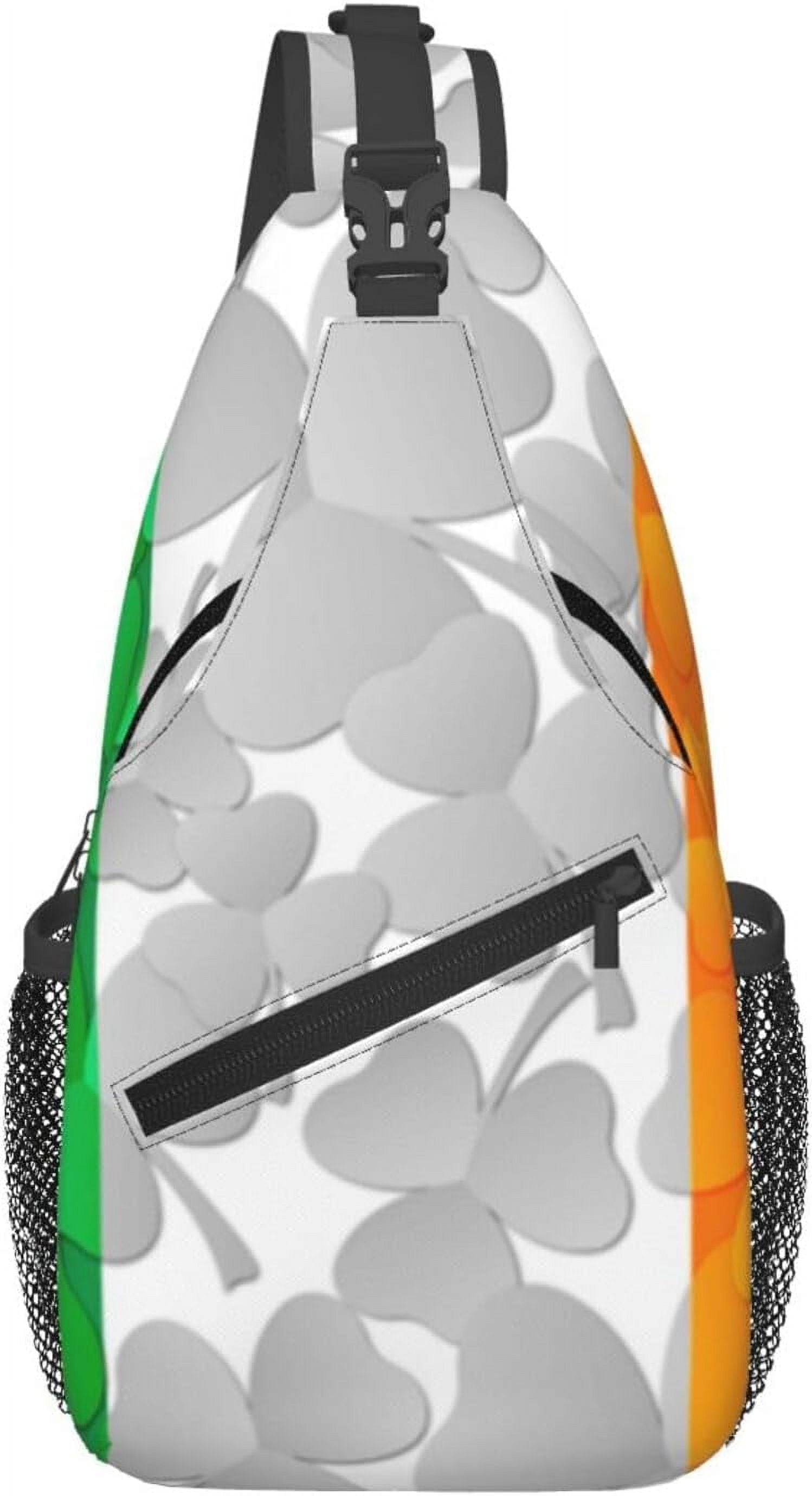 Sling Backpack Irish-Flag-Shamrocks Crossbody Chest Bag For Travel ...
