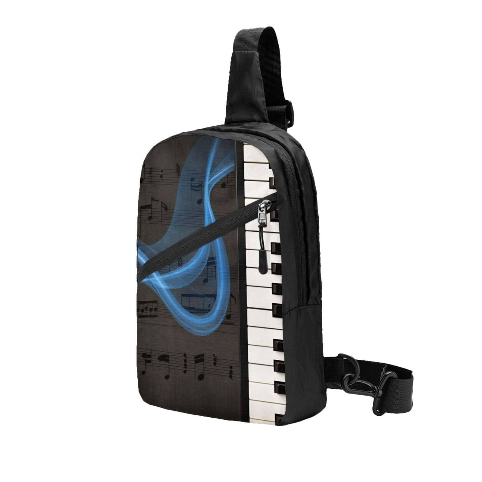 Sling Backpack Travel Hiking Daypack Piano Keyboard Stave Foldable ...