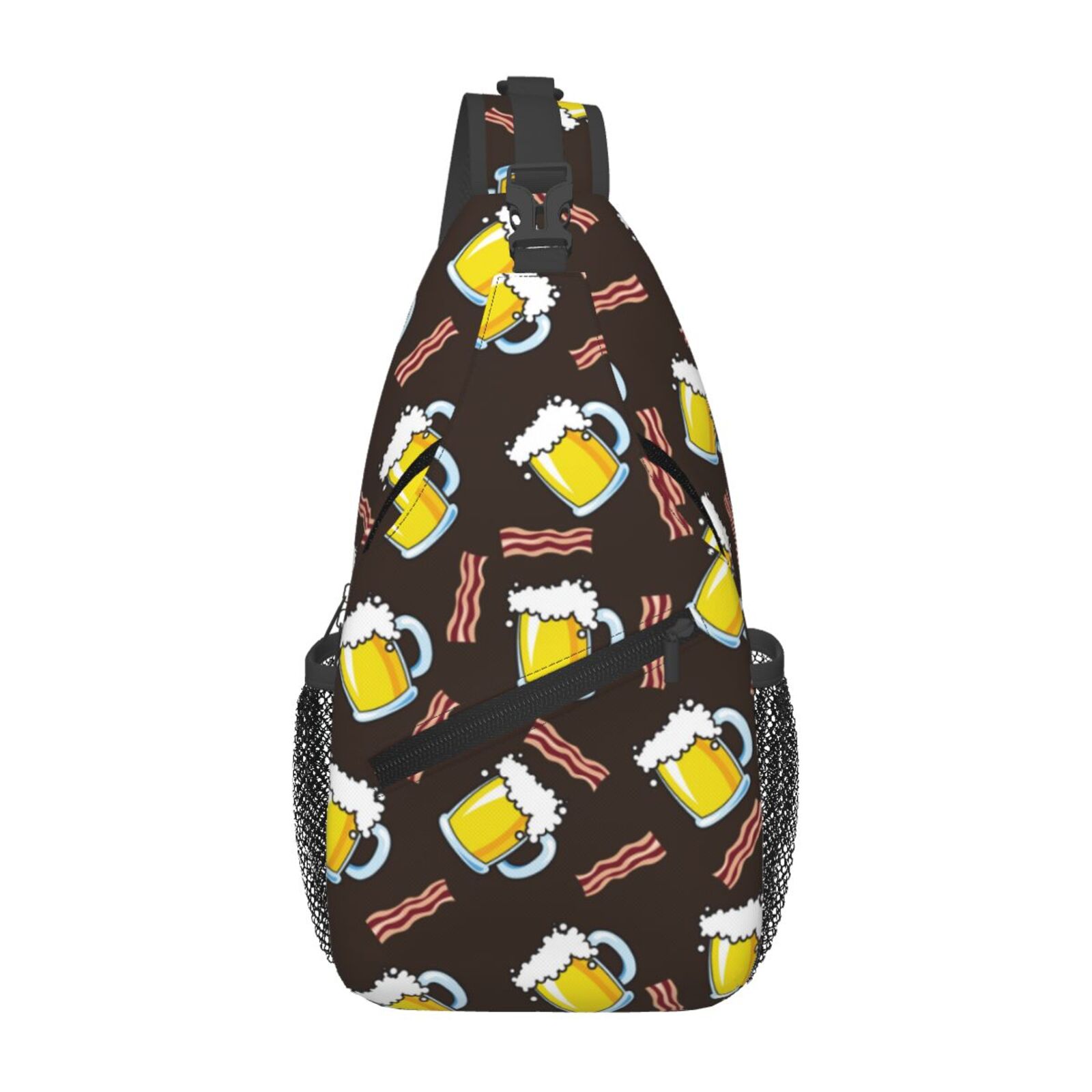 Sling Bag for Men, Beer Bacon Print Fanny Pack Crossbody Bags Shoulder ...