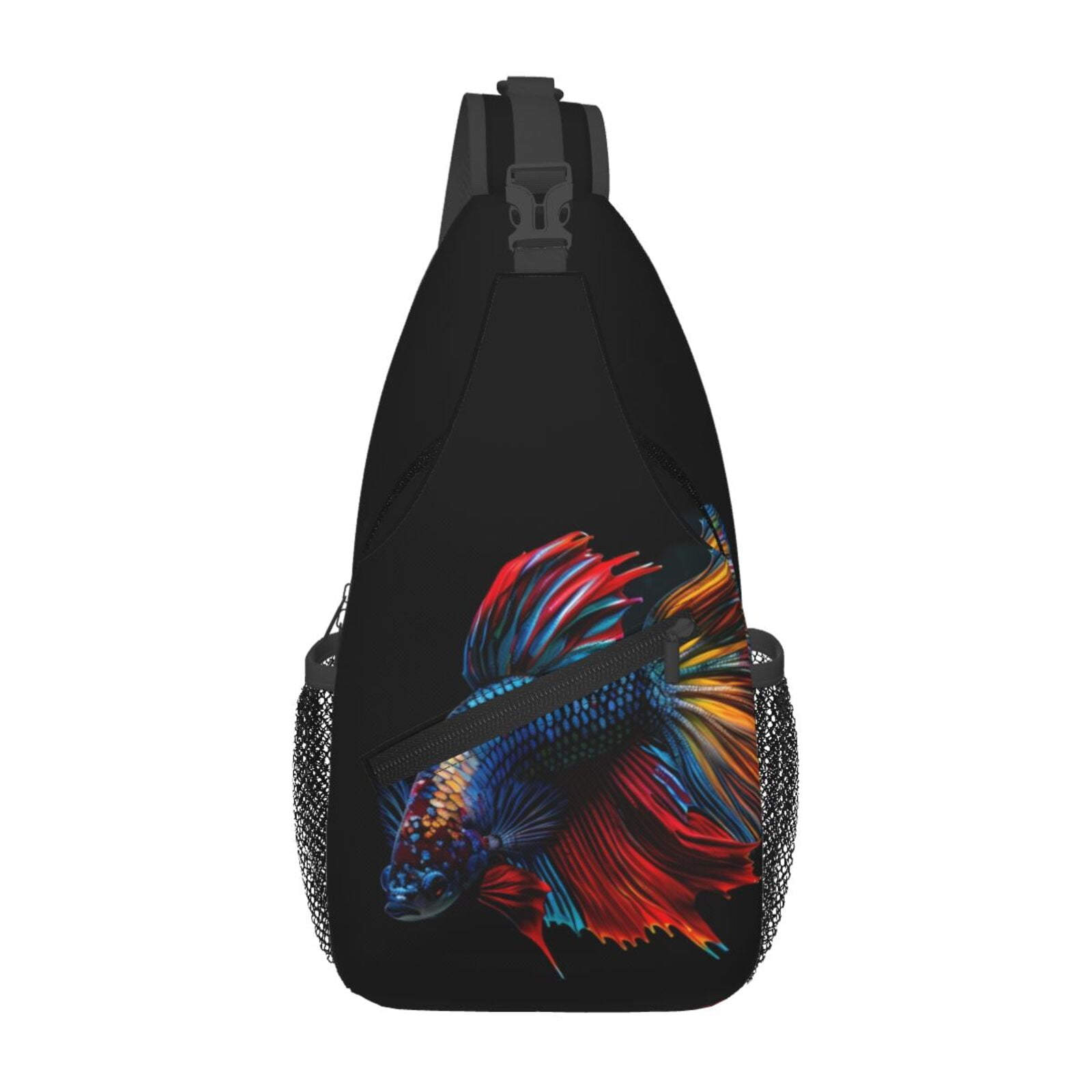 Sling Bag for Men, Colorful Betta Fish Fanny Pack Crossbody Bags ...