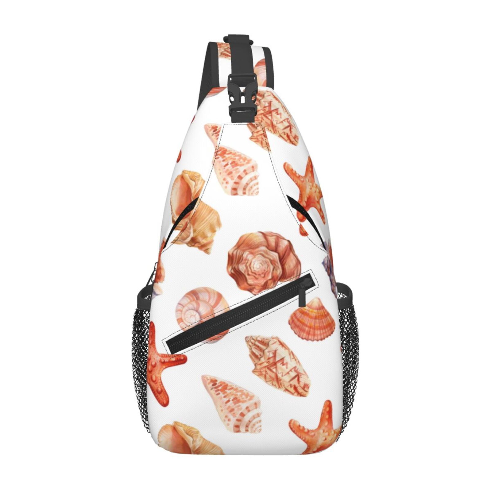 Sling Bag for Men, Conch Starfish Shells Fanny Pack Crossbody Bags ...