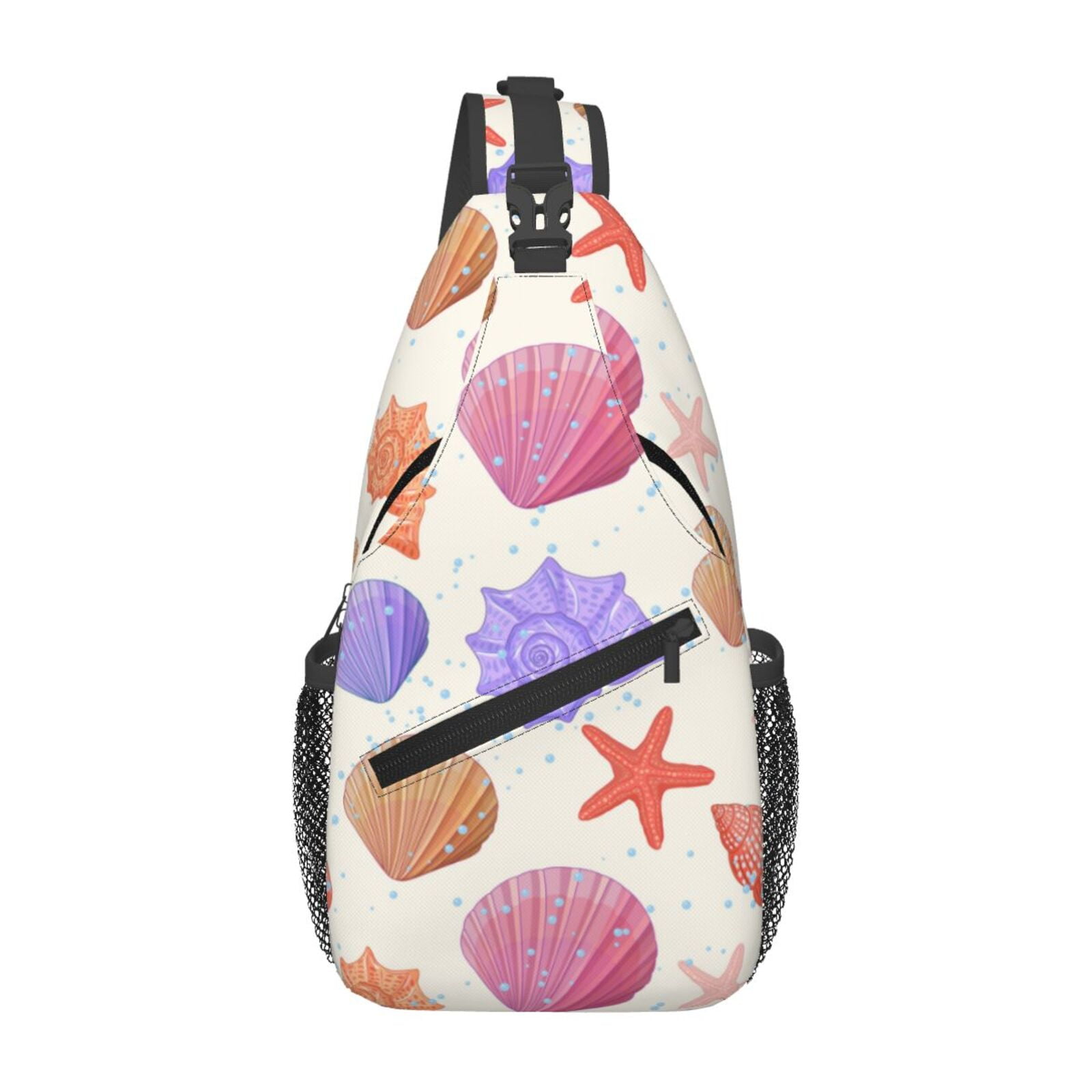 Sling Bag for Men, Cute Cartoon Conch Shell Starfish Fanny Pack ...