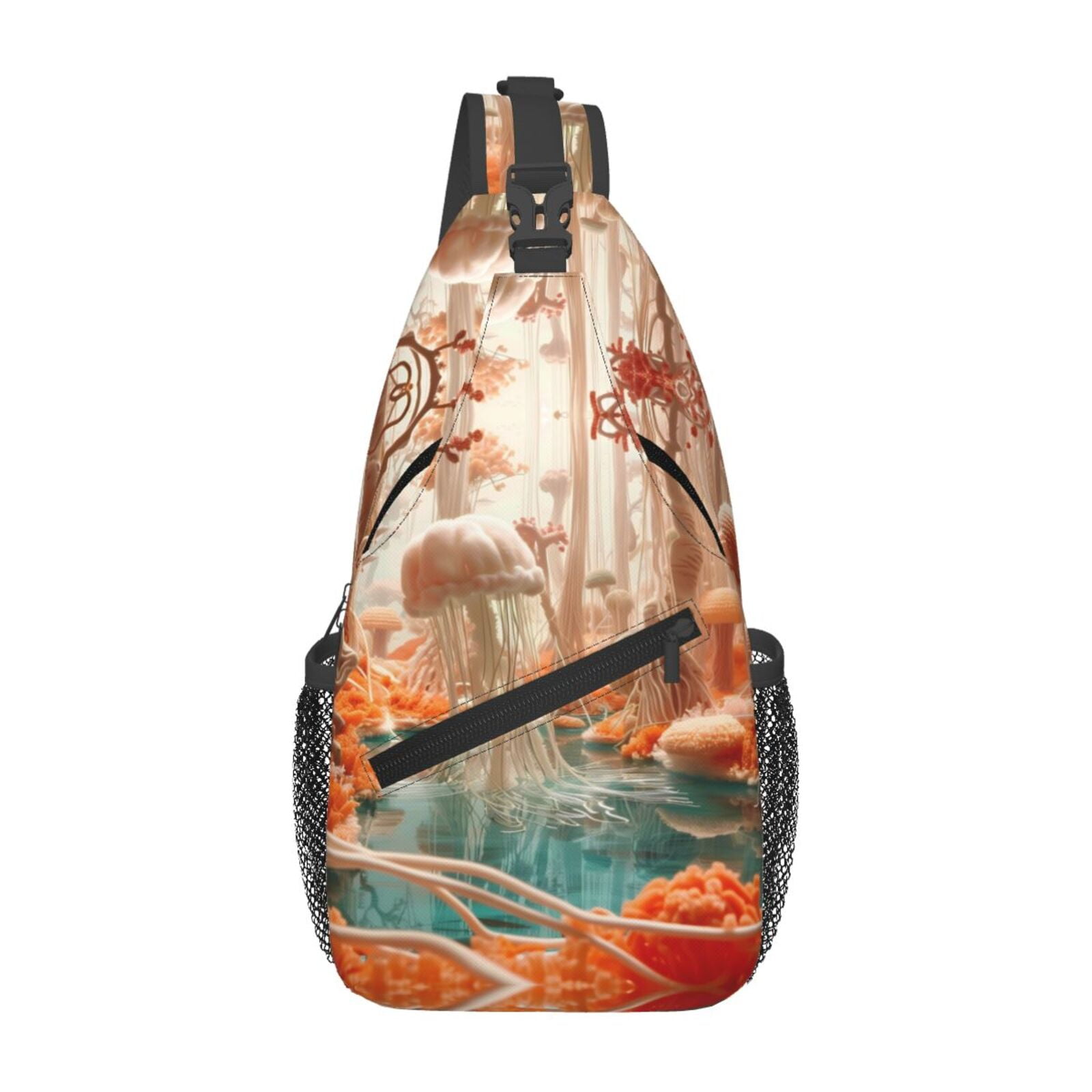 Sling Bag for Men, Fantasy Underwater Jellyfish Fanny Pack Crossbody ...